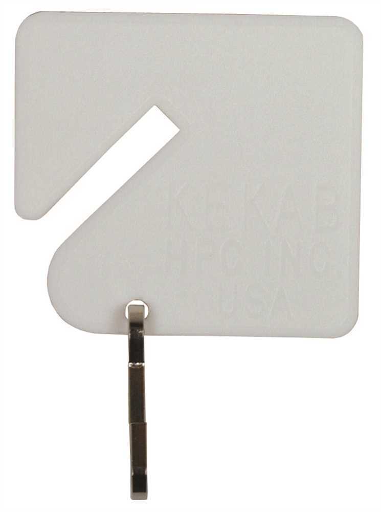 Key Tag, Plain, White, With Snap Hook, For Key Cabinet, 100 each per P ...