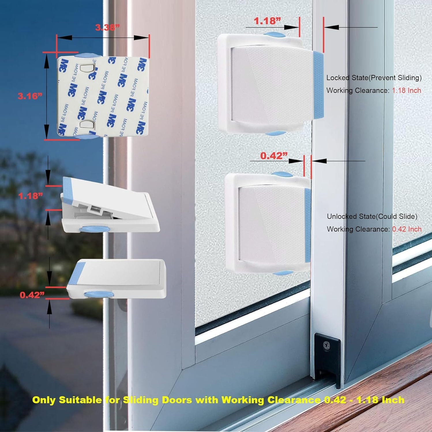 Sliding Glass Door Child Lock Baby Safety Slide Window Locks for Kids ...