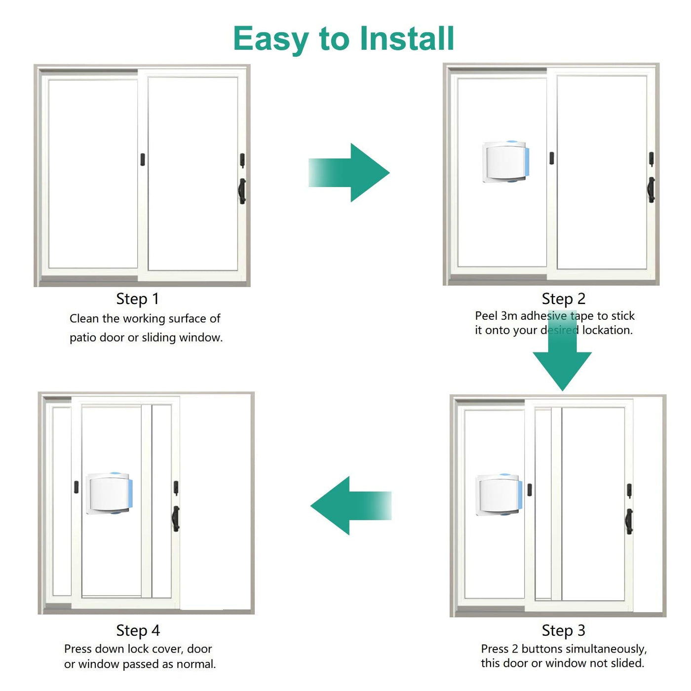 Sliding Glass Door Child Lock Baby Safety Slide Window Locks for Kids ...