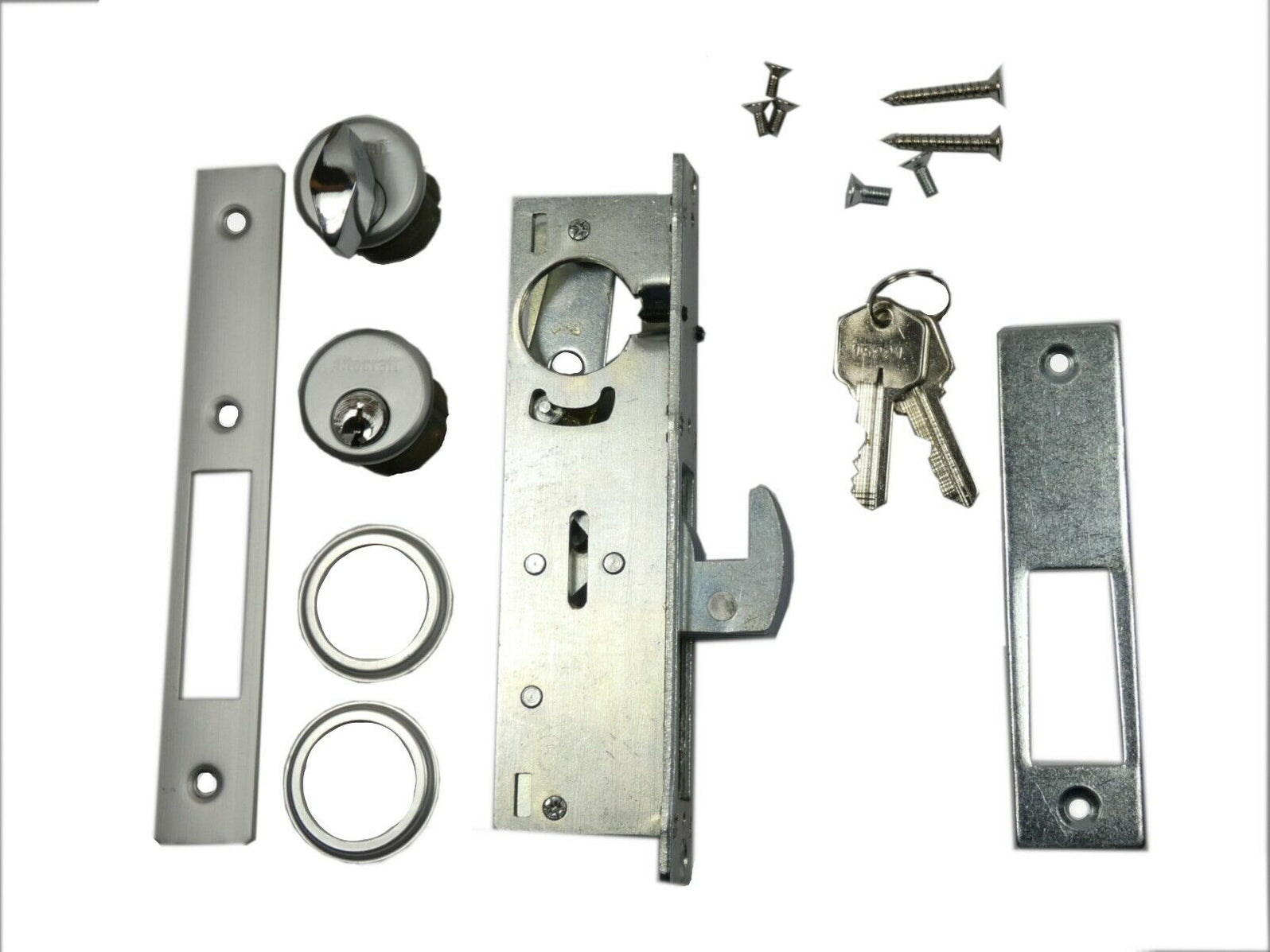 CS Lock Storefront Door Mortise Lock Swing Hook Bolt & Cylinder Combo ...