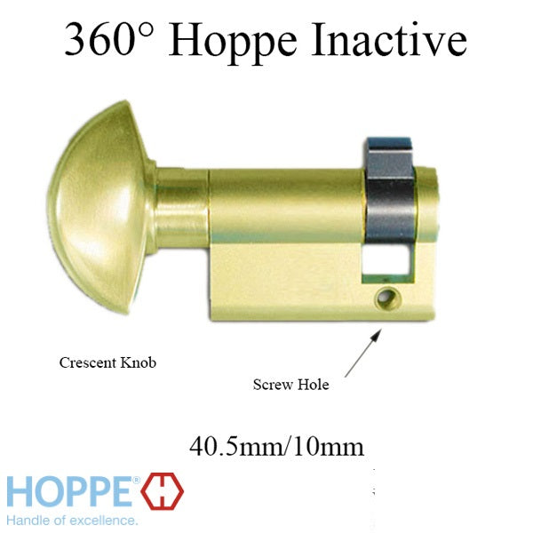 40.5/10 Hoppe 360° Non-Logo Non-Keyed Euro Cylinder - Polished Brass ...